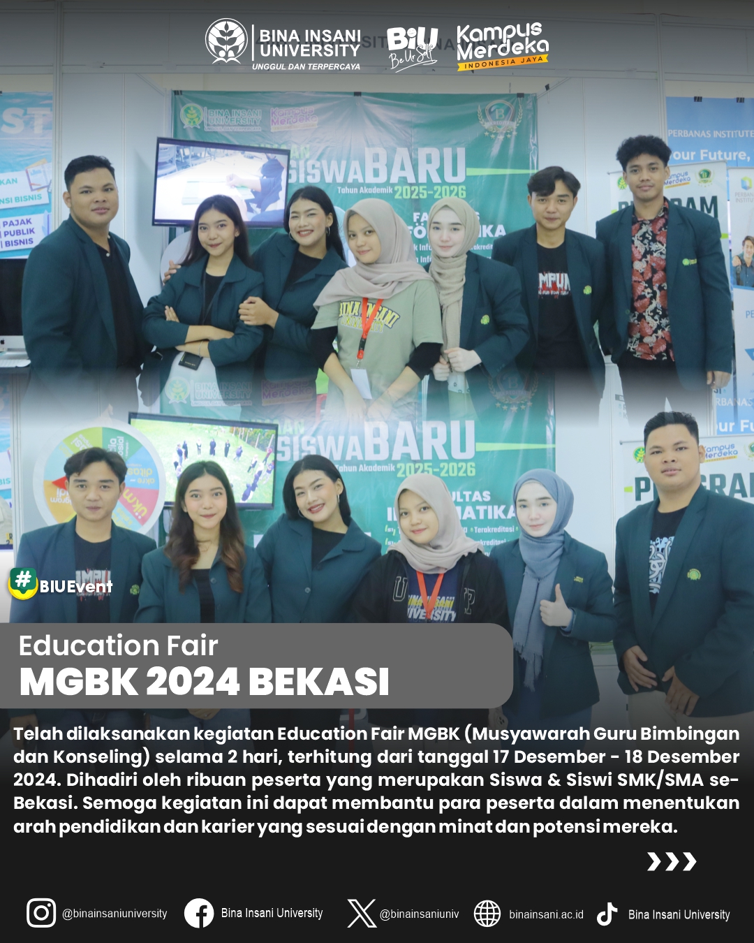 Keseruan di Edufair MGBK 2024 Bekasi – Universitas Bina Insani