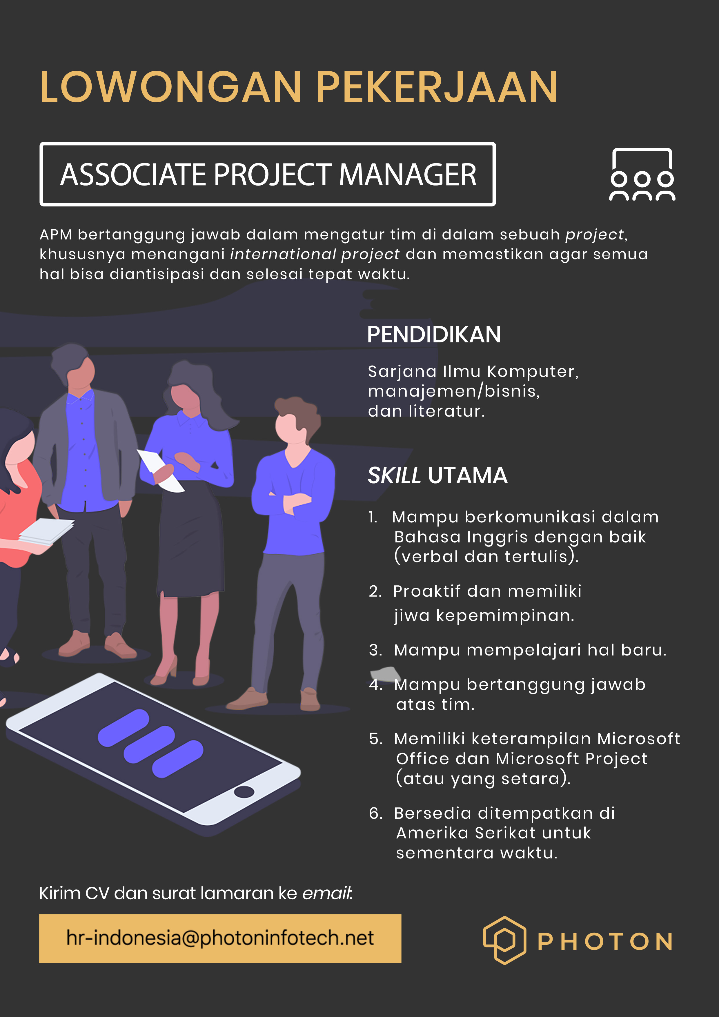 Lowongan Pekerjaan Photon Infotech – Universitas Bina Insani