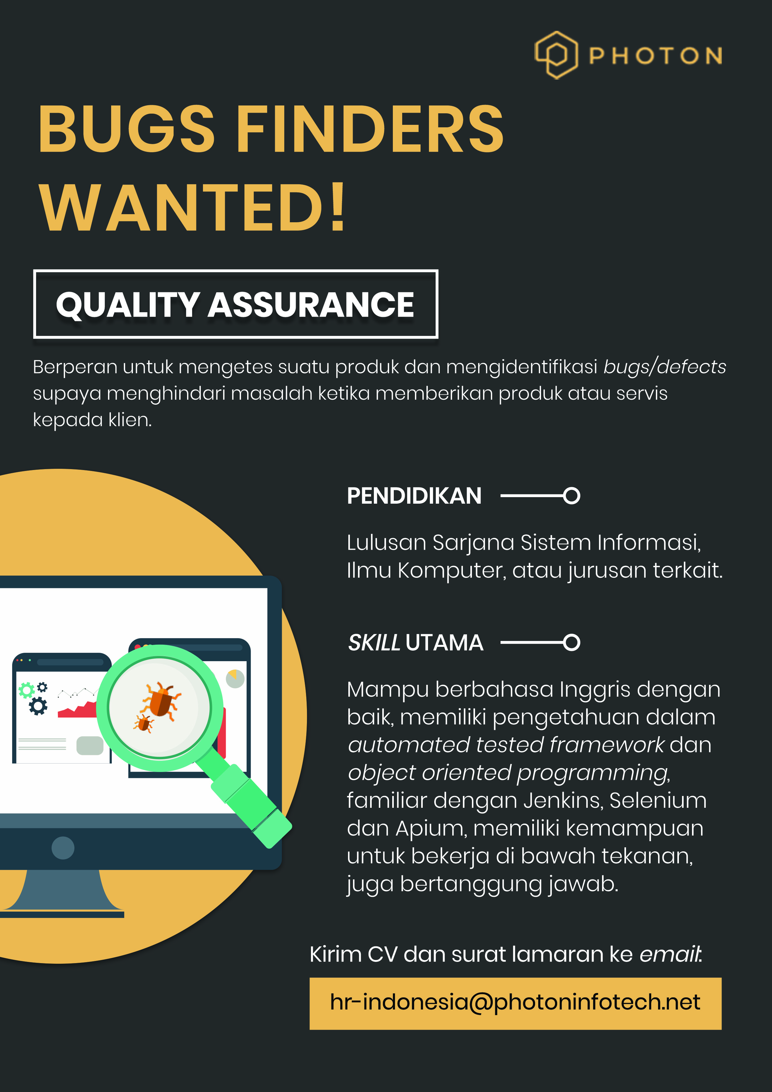 Lowongan Pekerjaan Photon Infotech – Universitas Bina Insani