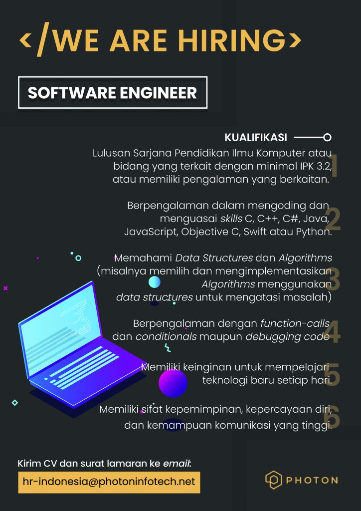 Lowongan Pekerjaan Photon Infotech – Universitas Bina Insani