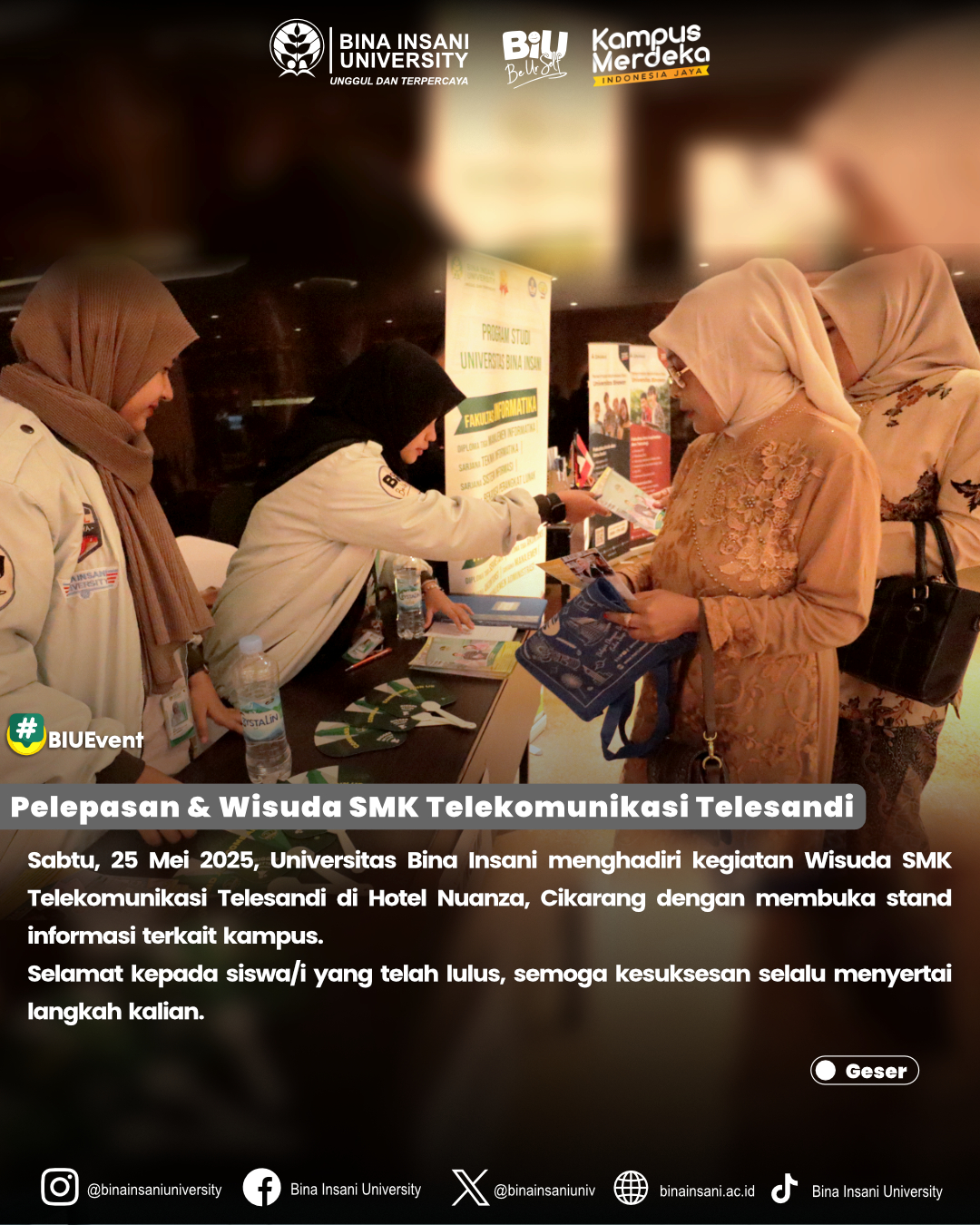 Pelepasan & Wisuda SMK Telekomunikasi Telesandi – Universitas Bina Insani