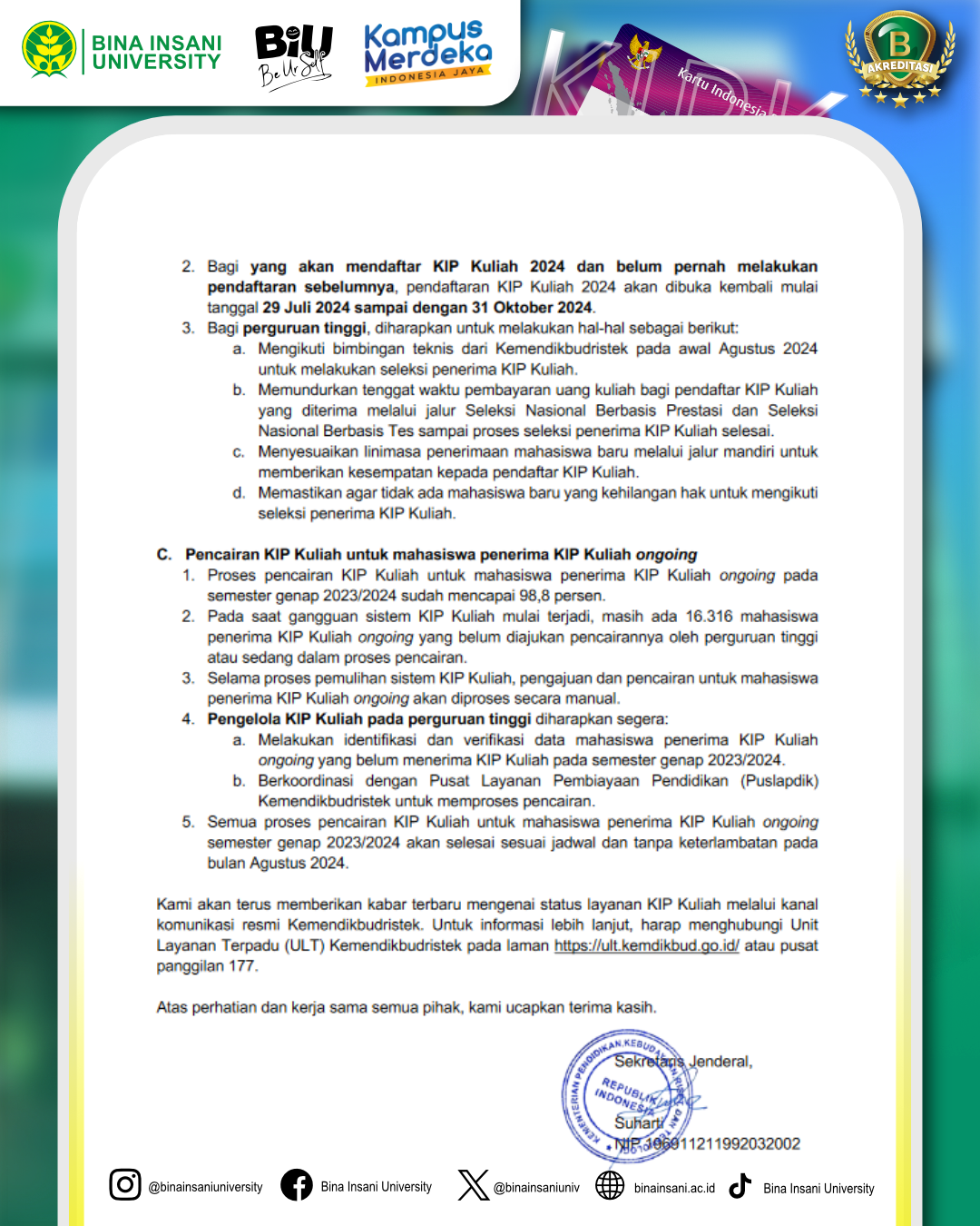 Informasi Terkait Permasalahan pada Pusat Data Nasional (PDN) yang Berdampak pada Sistem Layanan ...