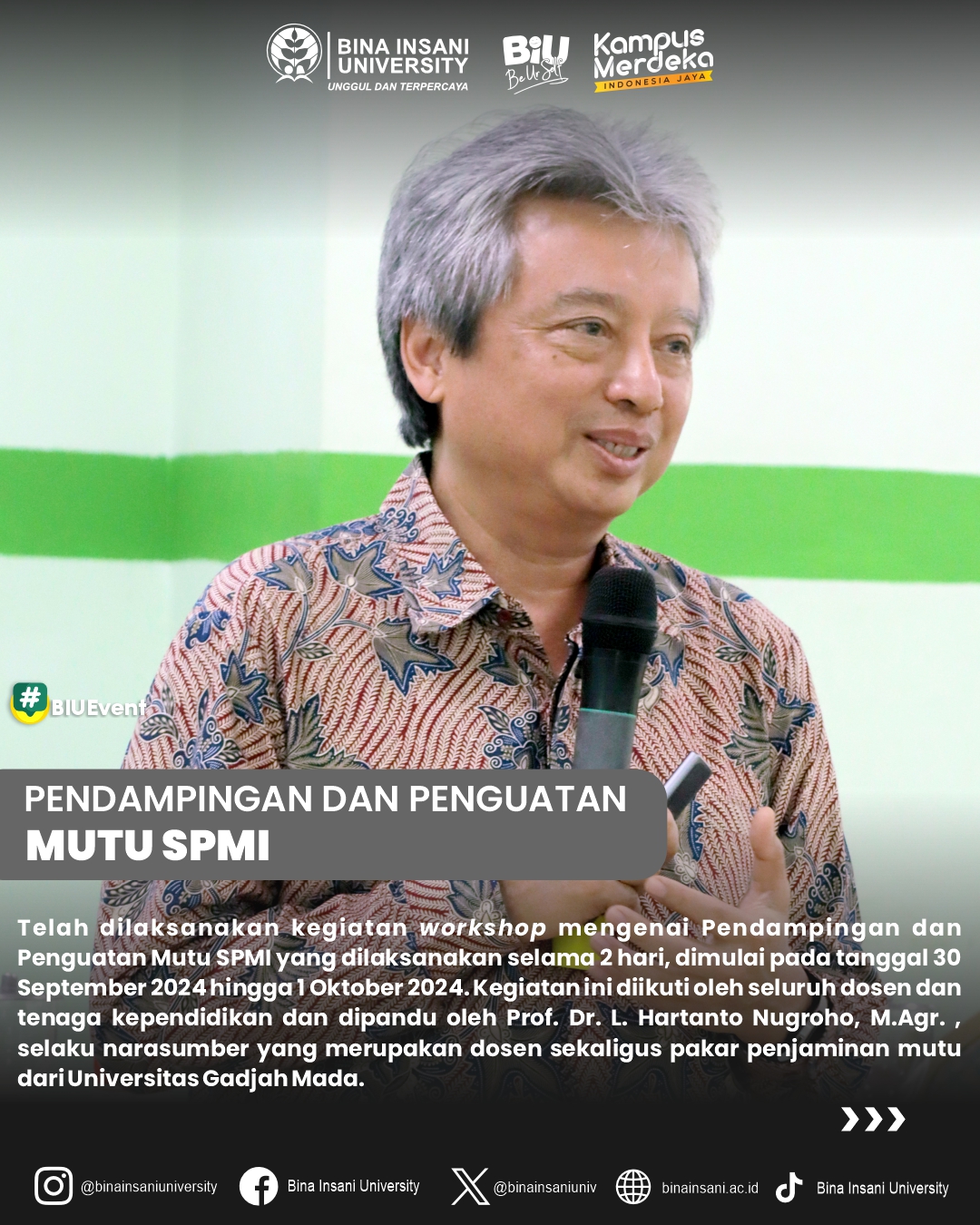 Pendampingan dan Penguatan Mutu SPMI di Universitas Bina Insani ...